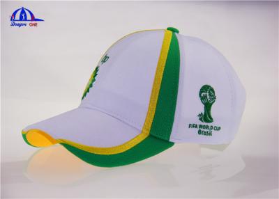China Witte het Honkbalkappen van de Polyesterdouane met Fifa-Wereld OP het Embleem van Brazilië voor Studenten Te koop