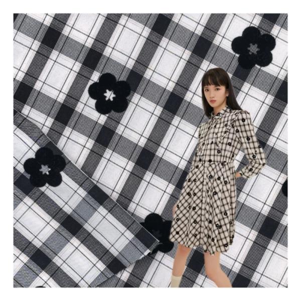 Quality Hot Selling 114GSM Eco Chic Checkered Woven Fabric Hypoallergenic for Tailored Suits and Dresses for sale