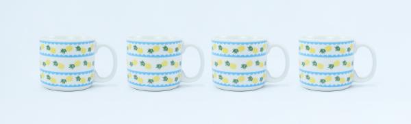 Quality Pineapple & Stripe Ceramic Dinnerware Set for sale