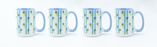 Quality Pineapple & Stripe Ceramic Dinnerware Set for sale