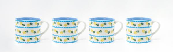 Quality Pineapple & Stripe Ceramic Dinnerware Set for sale