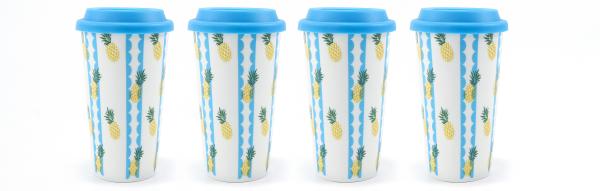Quality Pineapple & Stripe Ceramic Dinnerware Set for sale