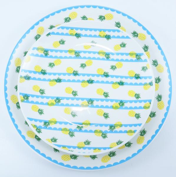 Quality Pineapple & Stripe Ceramic Dinnerware Set for sale