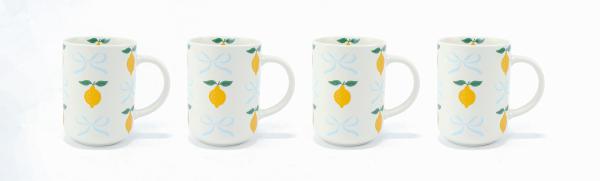 Quality Lemon & Bow Ceramic Dinnerware Set for sale