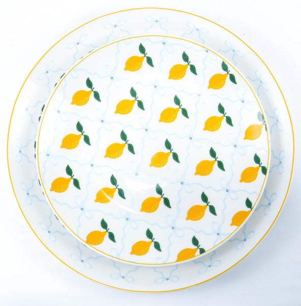 Quality Lemon & Bow Ceramic Dinnerware Set for sale