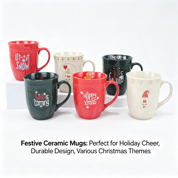 Quality Christmas Reindeer & Santa Ceramic Mugs for sale