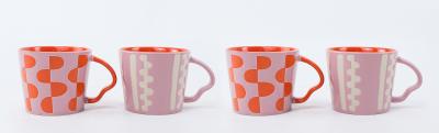 China Mid-Century Geometric Contrast Ceramic Mugs for sale