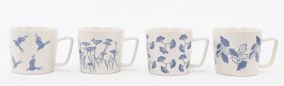 China Two Series Minimalist Art Ceramic Mug Set, Blue Botanical Sketch & Terracotta Boho Geometric Speckled Coffee Mugs Amazon Listing Title for sale