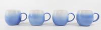 China Gradient Blue Ombre Round Belly Ceramic Mugs for sale