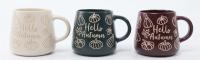 China Hello Autumn Embossed Pumpkin Ceramic Mugs for sale