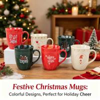 Quality Christmas Reindeer & Santa Ceramic Mugs for sale