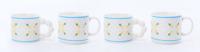 China Summer Pineapple Striped Short Ceramic Mug for sale