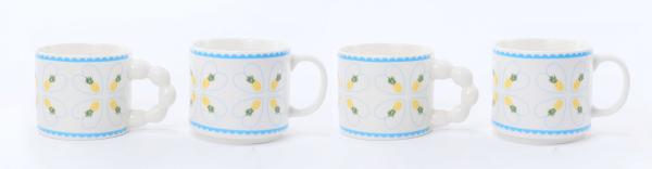 Quality Summer Pineapple Striped Short Ceramic Mug for sale