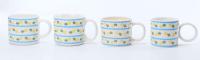 Quality Summer Pineapple Striped Short Ceramic Mug for sale