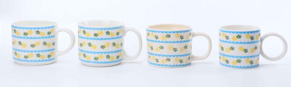 Quality Summer Pineapple Striped Short Ceramic Mug for sale