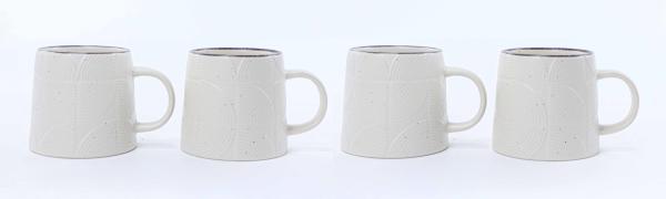 Quality Speckled Cream Embossed Wave Ceramic Tableware Collection for sale