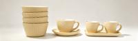 China Woven Texture Embossed Ceramic Dinnerware Set for sale