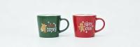 Quality 2 Pack Christmas Ceramic Coffee Mugs, Green Red Reindeer Gingerbread Man Xmas for sale