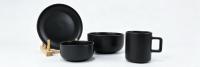 China Warm Amber Gradient Full Ceramic Dinnerware 5-Piece Breakfast Set for sale