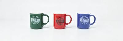 China Vintage Stamp Logo Glossy Ceramic Coffee Mugs, Classic Handle Tea Cups for Home Kitchen Daily Use for sale