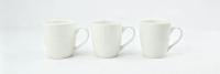 China 6‑Piece Embossed White Ceramic Mug Set, Assorted Textured Solid‑Color Coffee Mugs for sale