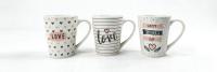 Quality 3‑Pack Mother’s Day Love‑Themed Ceramic Coffee Mugs, Heart Pattern Tea Cup Set for sale