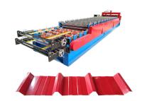 China Low Noise IBR Sheet Roll Forming Machine / IBR Sheet Making Machine Hydraulic Cutting for sale