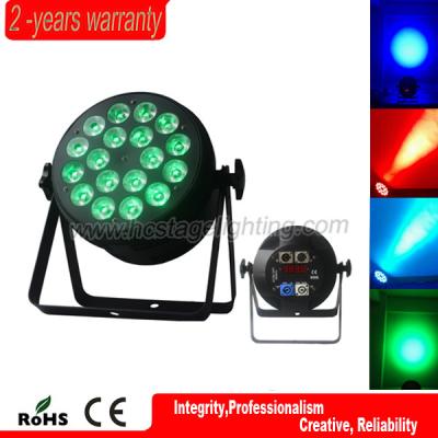 China 2-year warranty dmx 32bit dimming aluminum housing 18*10w flat par led light for sale