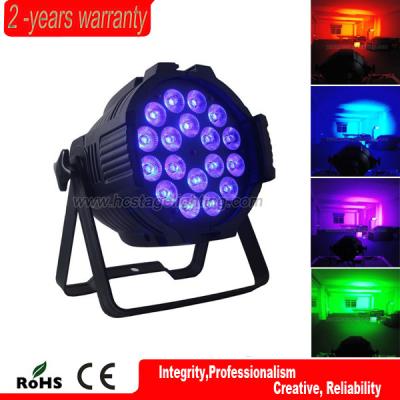 China Indoor dmx 32bit dimming aluminum housing dj 18*10w 4in1 rgbw led par light for sale