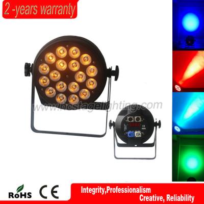 China wholesale 32bit dimming dmx control pro stage 18*10w rgbwa 5 in 1 LED flat par light for sale