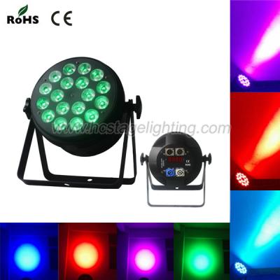 China 2-year warranty 32bit dimming powercon 18*10w rgbwauv 6in1 flat par light for sale
