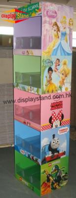 China 5 do POP do alimento do cartão do assoalho camadas de suporte de exposição, prateleira de exposição dos desenhos animados de Disney à venda