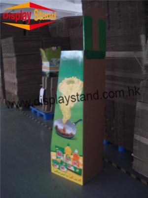 China Suporte de exposição ondulado verde do assoalho do cartão do POP com impressão do litho à venda