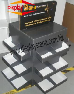 中国 リサイクルされた薄板にされた POP のボール紙の表示、波形のフロア・ディスプレイの棚 販売のため
