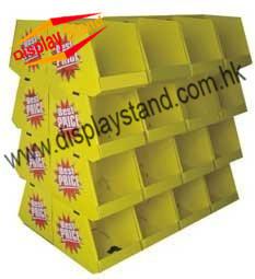 Cina Il giallo dell'esposizione del pallet del cartone della vendita al dettaglio per i grandi volumi vende in vendita