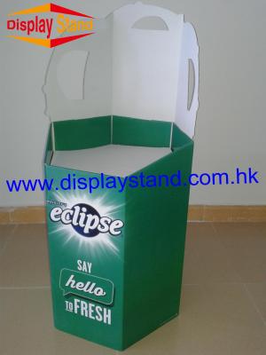 China Suporte de exposição do assoalho do cartão do papel ondulado, exposição dos petiscos do fast food à venda