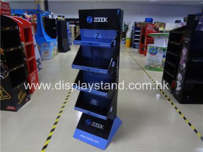 China Cremalheira personalizada do suporte de exposição do assoalho do cartão ondulado à venda