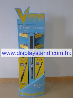 Cina Il prodotto di serie Lanuch FSDU della penna V5 vende al dettaglio l'esposizione con la vasca PET0.4, una stampa di 4 CMYK, manualmente ha installato l'esposizione di pavimento in vendita