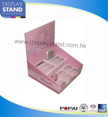 Cina rosa dell'esposizione del contatore del cartone di stampa offset 4C per Promation Comestics in vendita