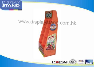 中国 ポケットが付いている店の Shel のリサイクルされたボール紙のフロア・ディスプレイの立場/表示 販売のため