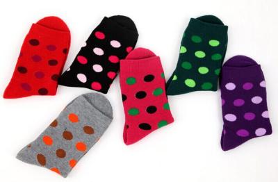 China Dots patterned design winter terry socks for women for sale
