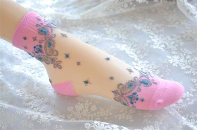 China Fancy design glass silk socks for women for sale