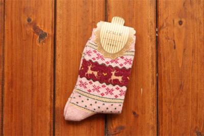 China 2015 Hot selling christmas deer patterned design wool socks for women for sale