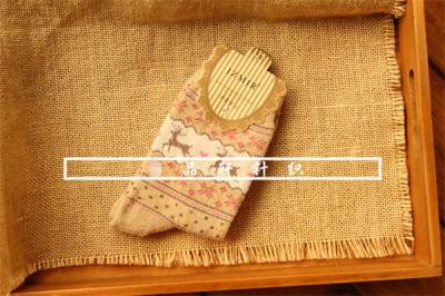 China 2015 popular christmas deer patterned design winter wool socks for women for sale