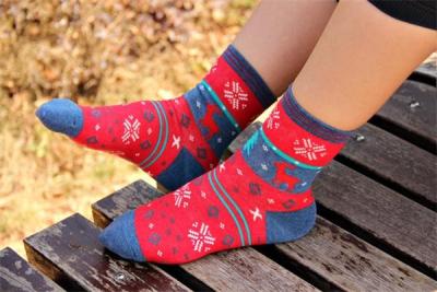 China High quality christmas deer patterned design winter cotton hosiery for women for sale