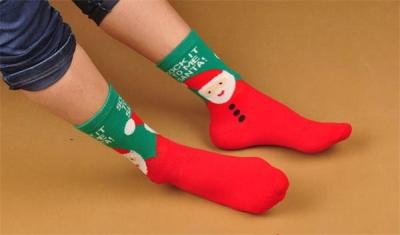 China High warmth supersoft cotton socks in cartoon christmas design for lovers for sale