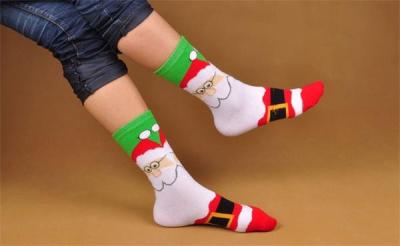 China Lovely santa claus design supersoft cotton socks for lovers for sale