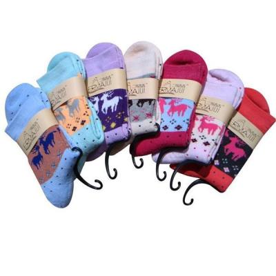 China Classic christmas deer patterned design cotton dress socks for women for sale
