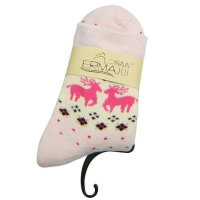 China 2015 hot selling christmas deer patterned design cotton socks for women for sale