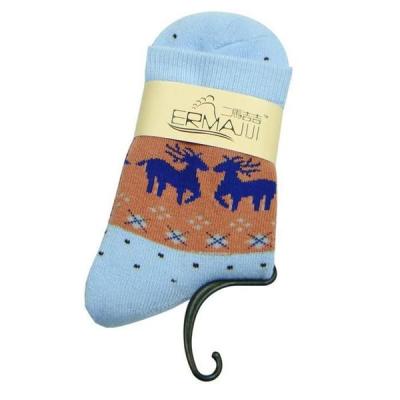 China Fancy christmas deer patterned design cotton dress socks for women for sale